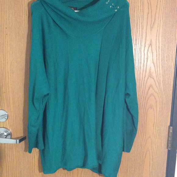 JM Collection | Sweaters | Jm Collection Cowl Neck Green Sweater X3x ...